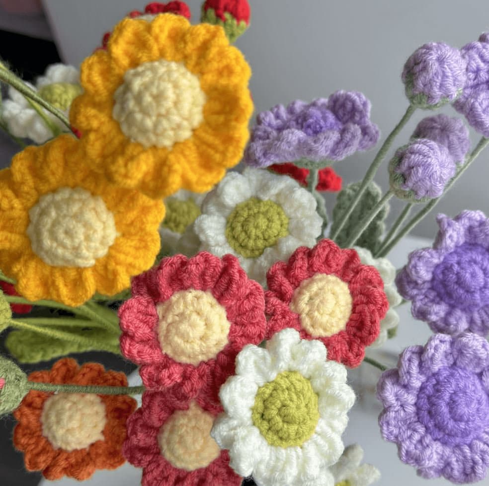 Daisy Flower Crochet, Crochet Flower Bouquet - Etsy
