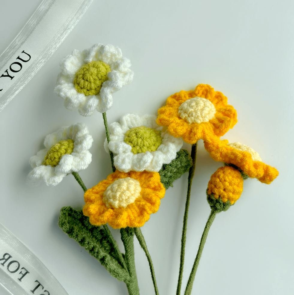 Daisy Flower Crochet, Crochet Flower Bouquet - Etsy