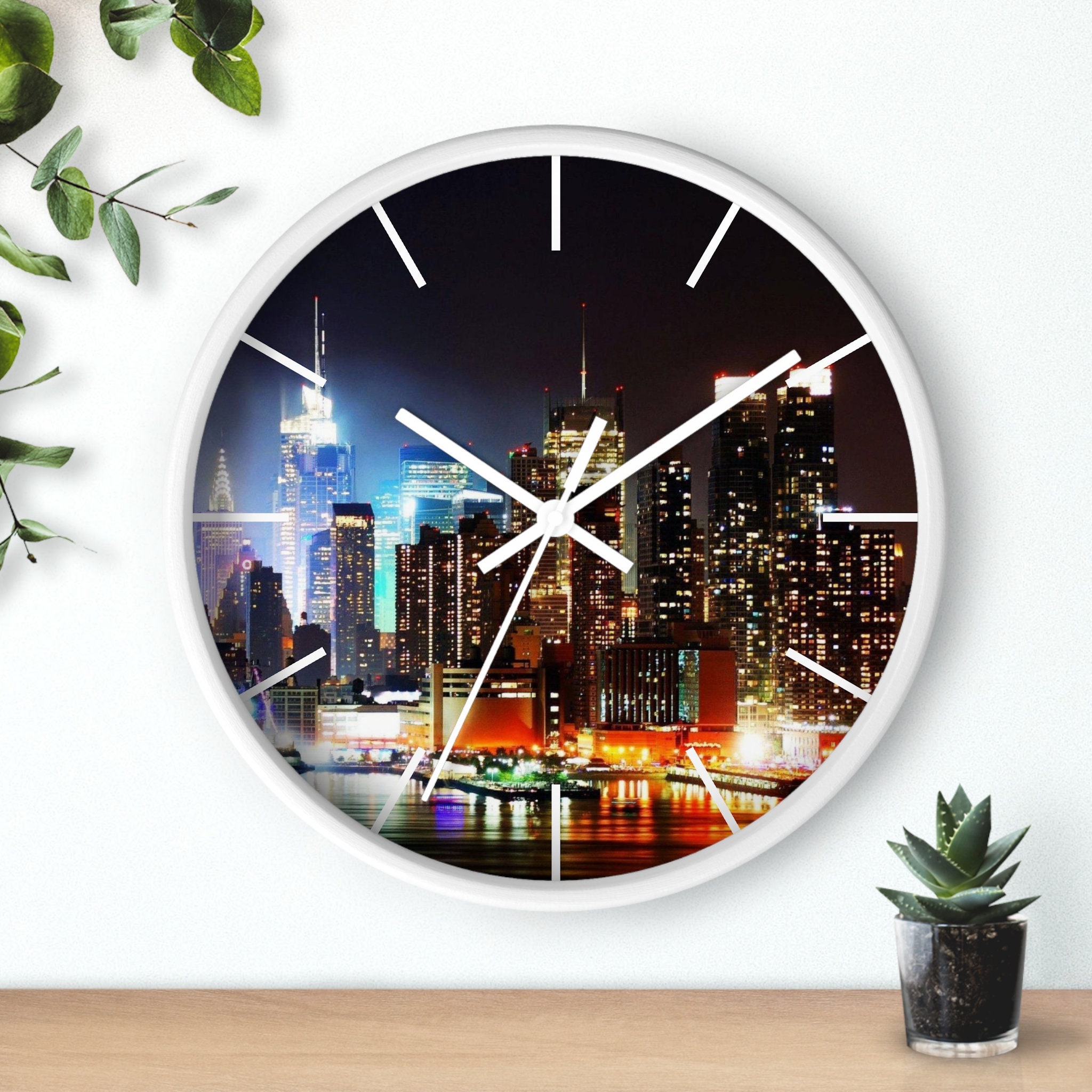 New York Round Wall Clock, New York Inspired Wall Clock, New York Decor ...