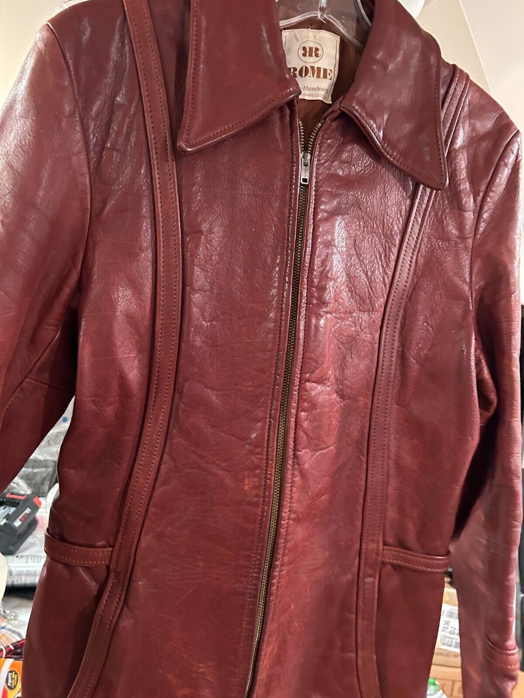 Vintage Leather Jacket Rare ROMA Peabody Massachusetts Size38 - Etsy