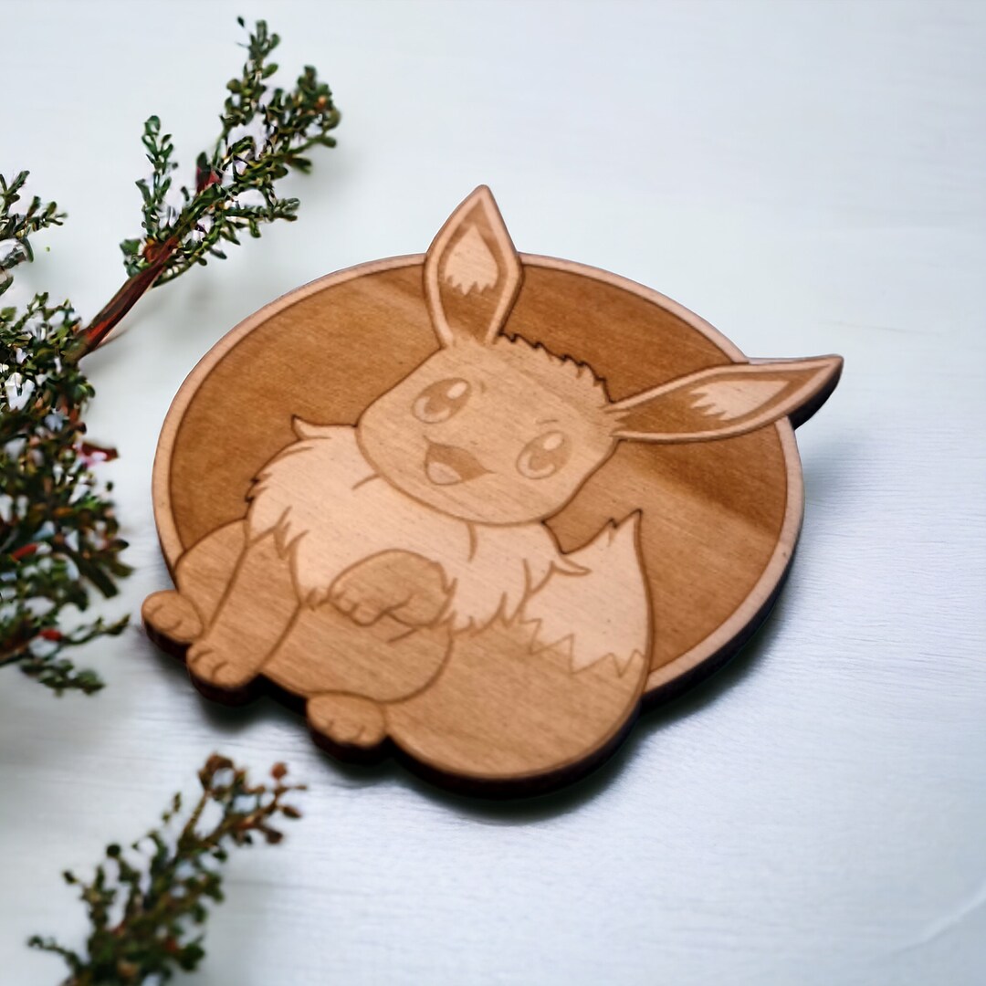 Pokemon Wood Coaster Set of Eevee Coasters Choose Any Pokemon Home ...