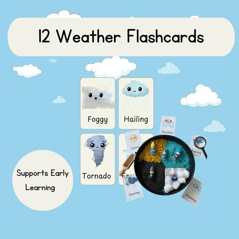 Weather Flashcards | 12 Weather Types | Early Learning Resource ...