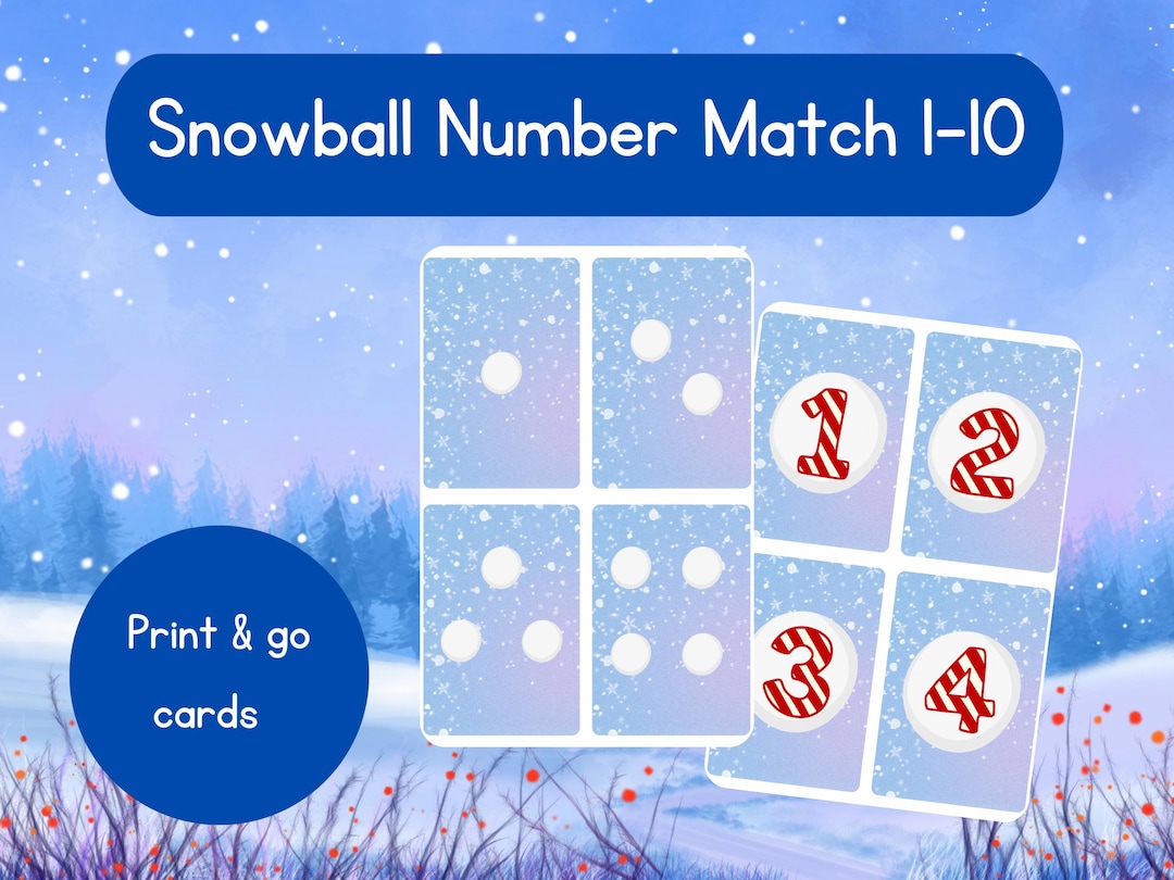 Snowball Number Match Cards 1-10 | Early Years Maths | Toddler ...