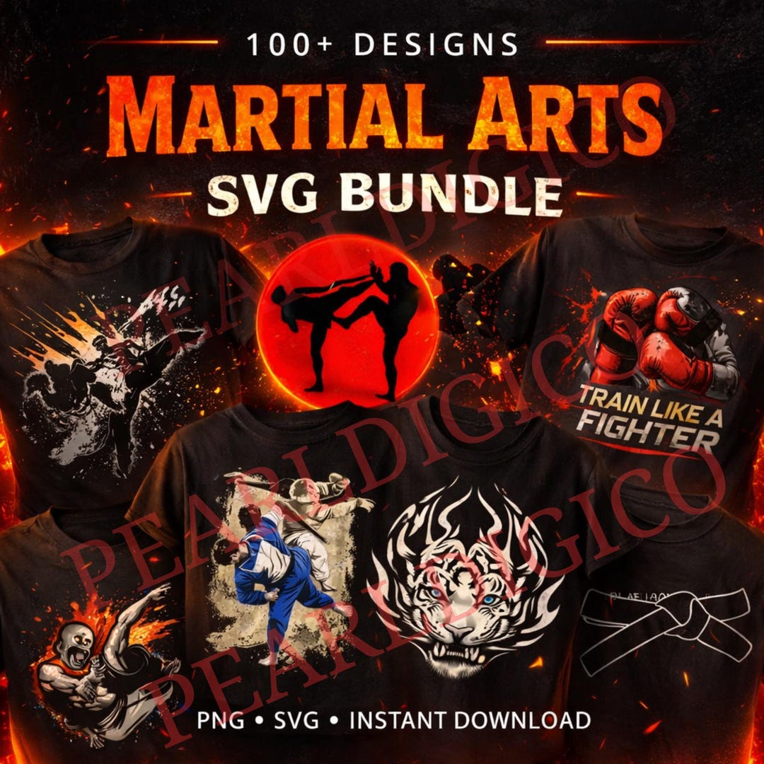 100+ Martial Arts SVG Bundle | Karate, MMA, Boxing T-shirt Designs ...