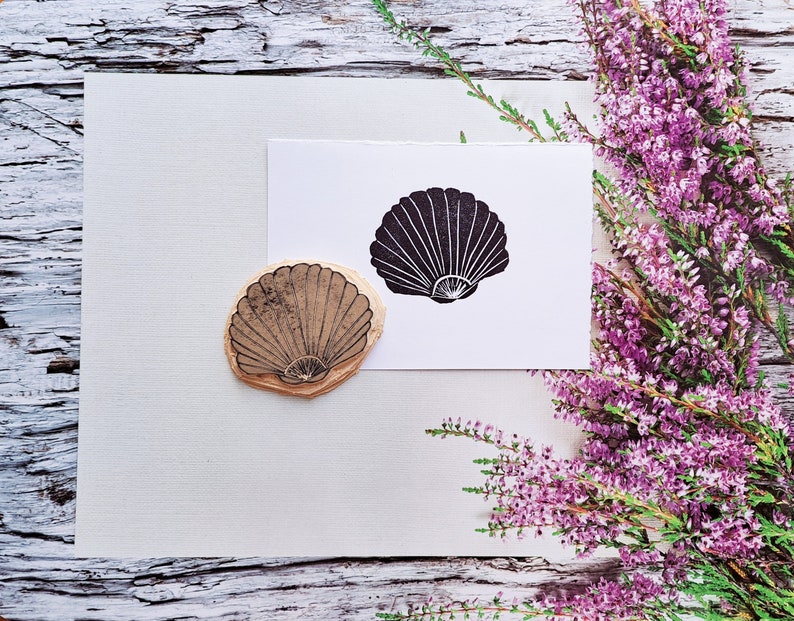 Shell-shaped Stamp – Ocean-inspired Rubber Stamp for Scrapbooking ...