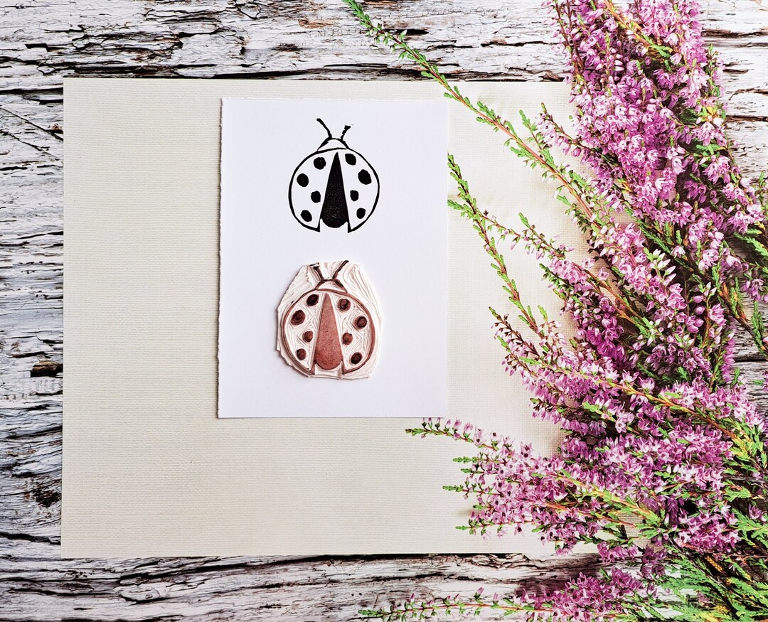 Ladybird Rubber Stamp for Invitation Card Fairy Nature Printing Block ...