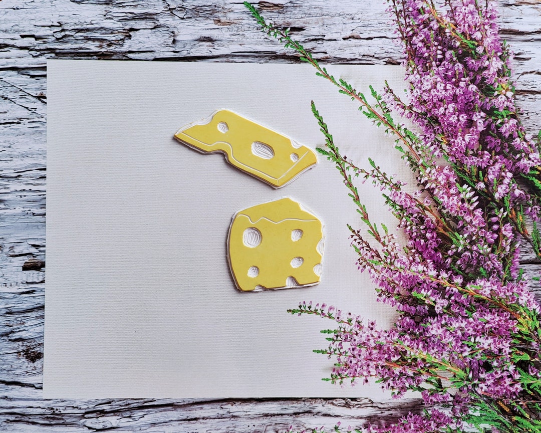 Rubber Stamp Cheese–hand-drawn Dairy-themed Stamp for Scrapbooking, DIY ...