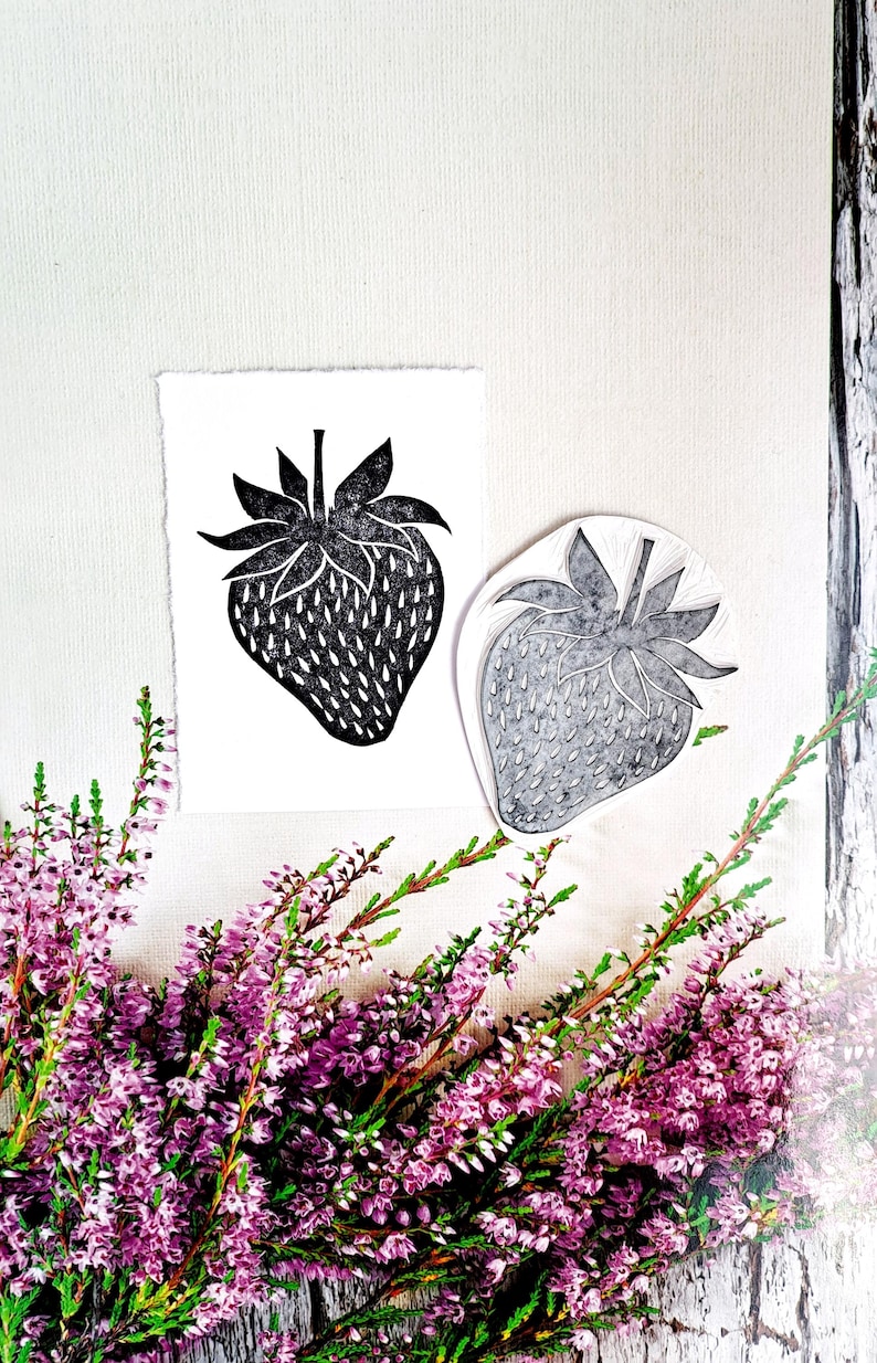 Strawberry Stamp, Realistic Fruit Rubber Stamp for DIY Crafts - Etsy