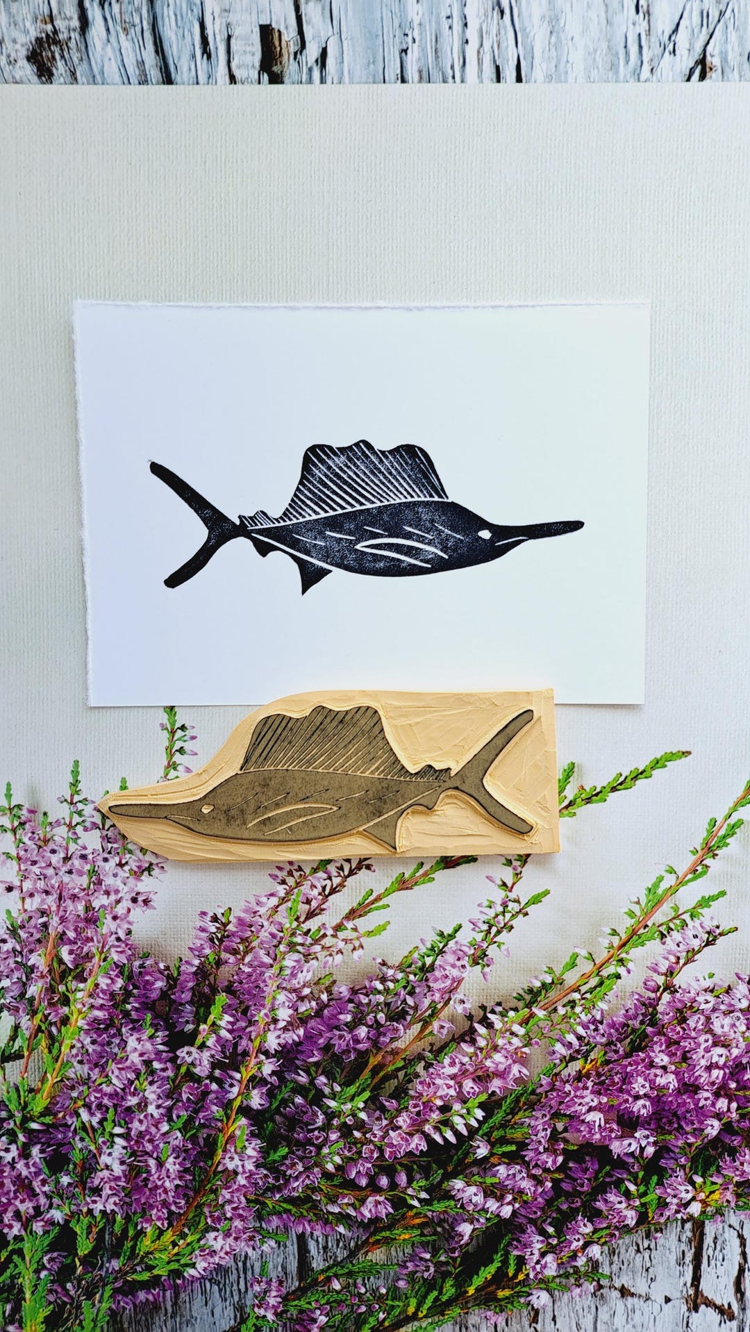 Fish Rubber Stamp Majestic Shark Stamp for Clothing Painting, Wall ...