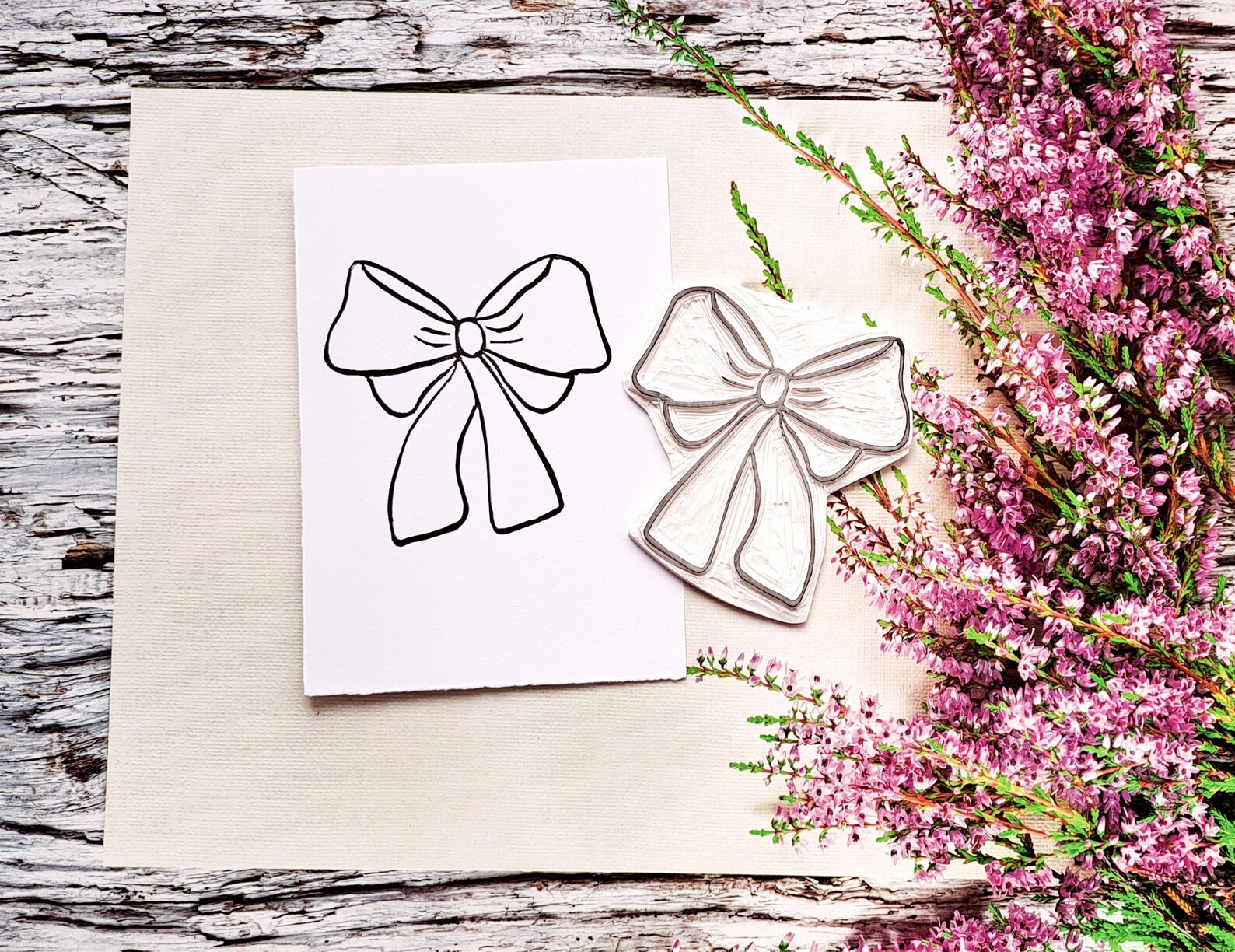 Ribbon Bow Rubber Stamp for Scrapbooking, Christmas Card Making ...