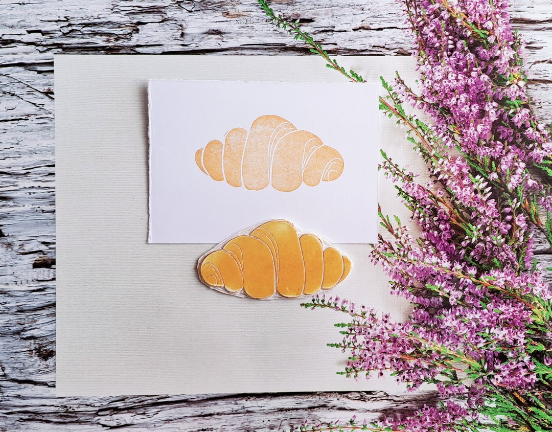 Croissant Rubber Stamp: French Bakery Food Printing Block - Etsy