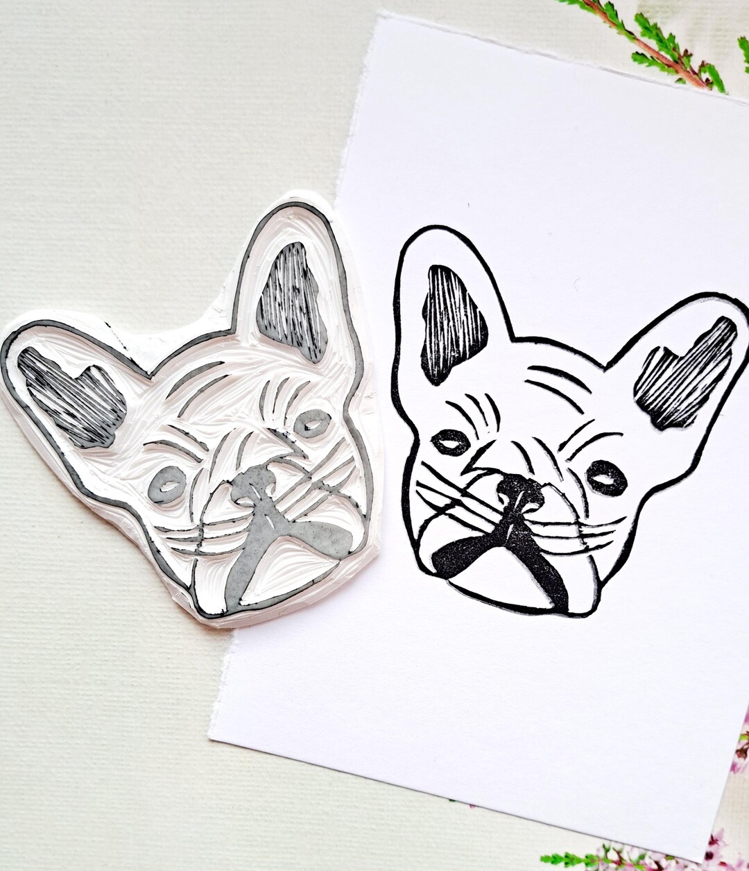 French Bulldog Rubber Stamp: Handmade Dog Breed Stamp for Crafts - Etsy