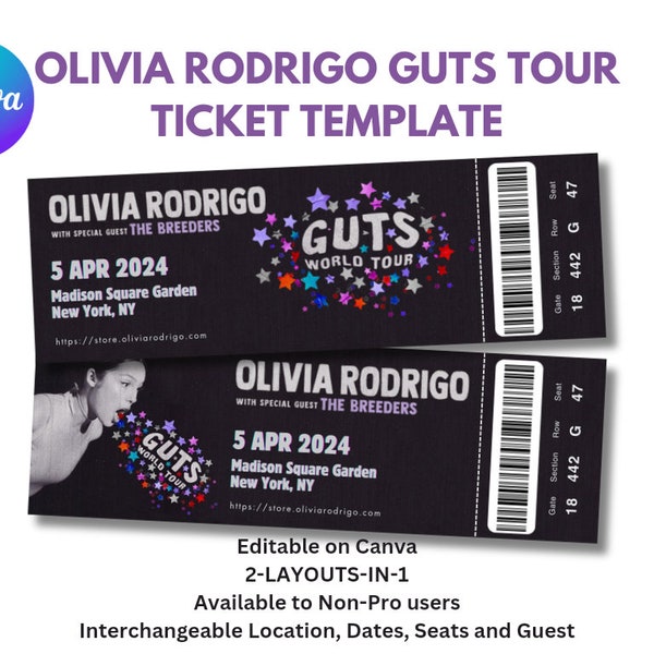 Olivia Rodrigo Ticket Invitation - Etsy