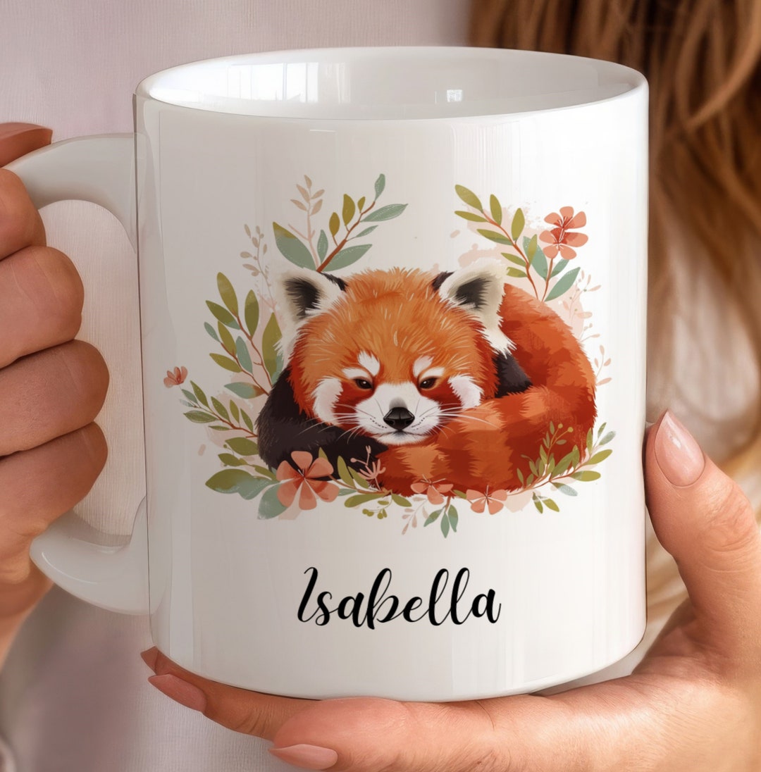 Personalized Red Panda Mug, Panda Gift for Animal Lovers, Red Panda ...