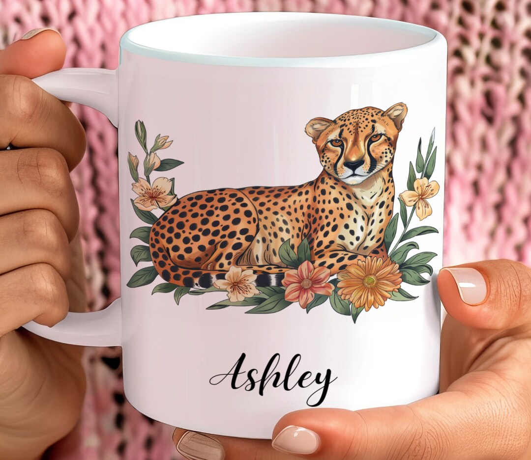 Enchanting Cheetah Mug , Cheetah Lover Gift, Safari Animal Themed Gifts ...