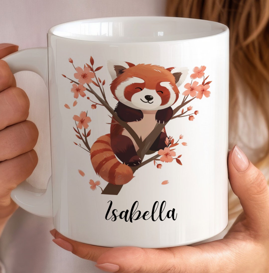 Personalized Red Panda Mug, Panda Gift for Animal Lovers, Red Panda ...