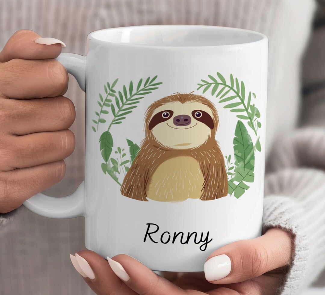Personalized Sloth Coffee Mug, Sloth Theme, Gifts for Women & Girls ...