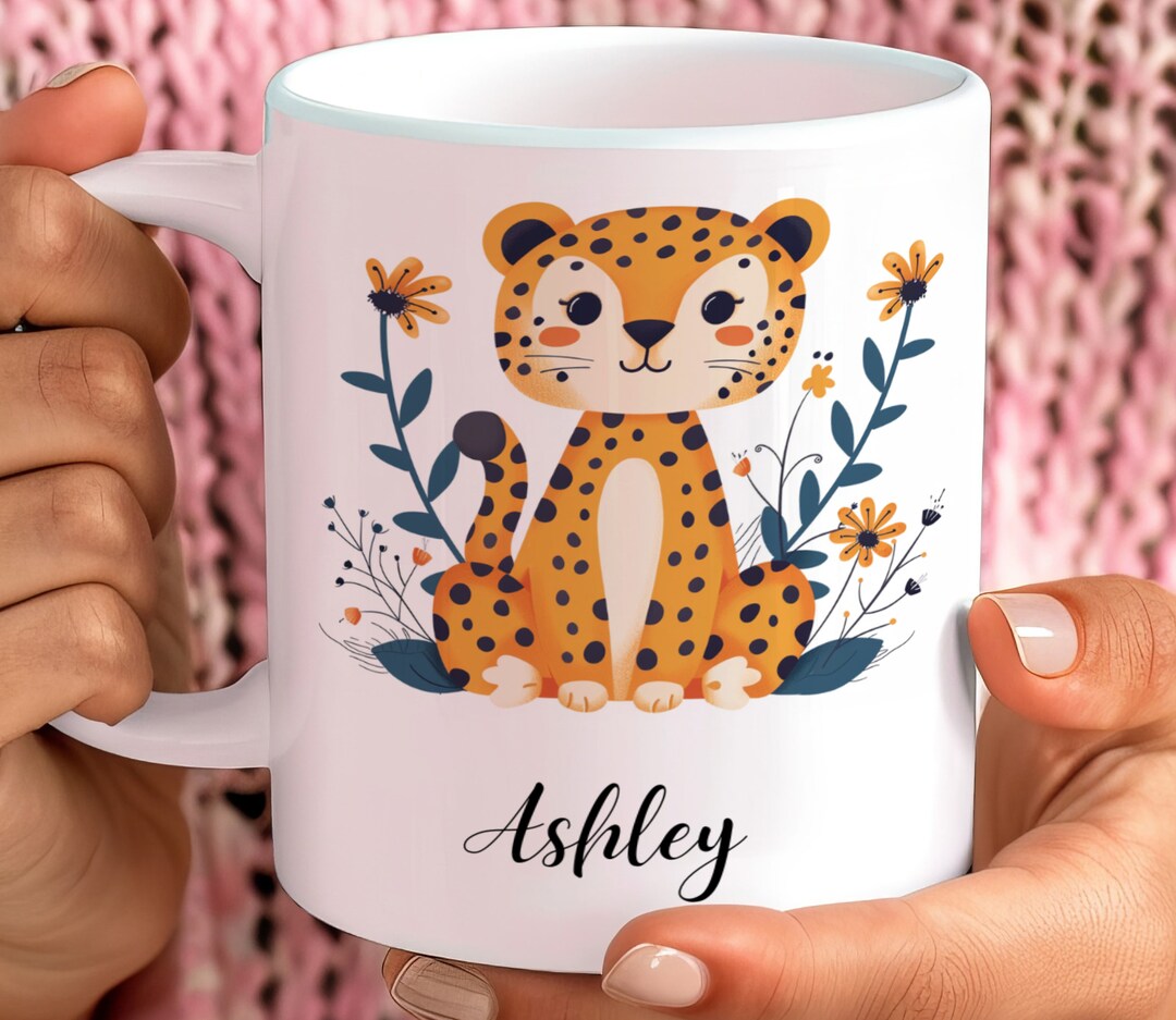 Personalized Cheetah Mug , Cheetah Lover Gift, Safari Animal Themed ...