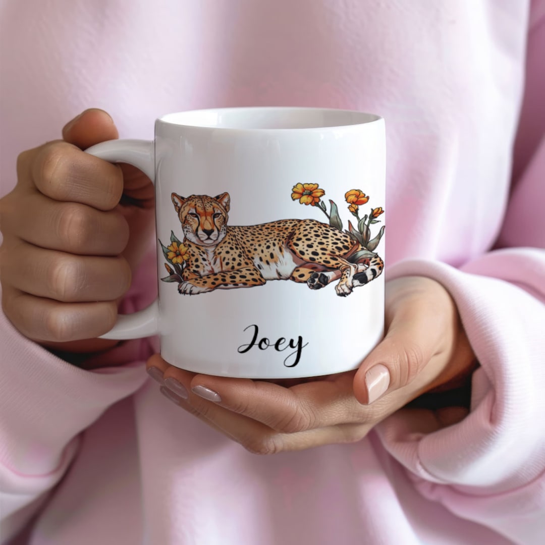 Adorable Cheetah Mug , Cheetah Lover Gift, Safari Animal Themed Gifts ...
