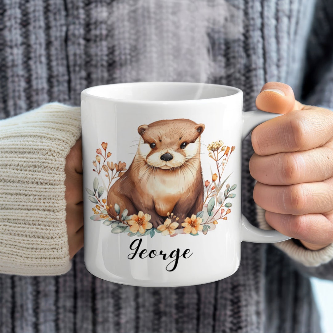 Personalized Otter Mug, Cute Otter Mug, Otter Lovers, Sea Animals Mug ...