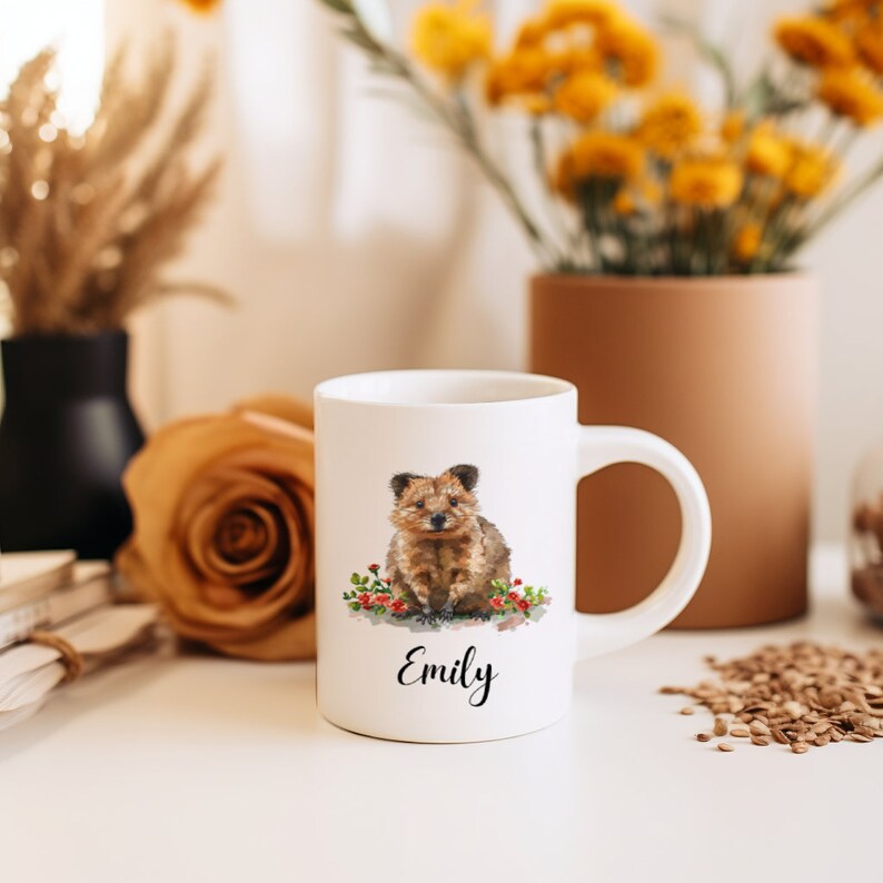 Personalized Quokka Mug, Australian Animal Coffee Mug, Mini Kangeroo ...