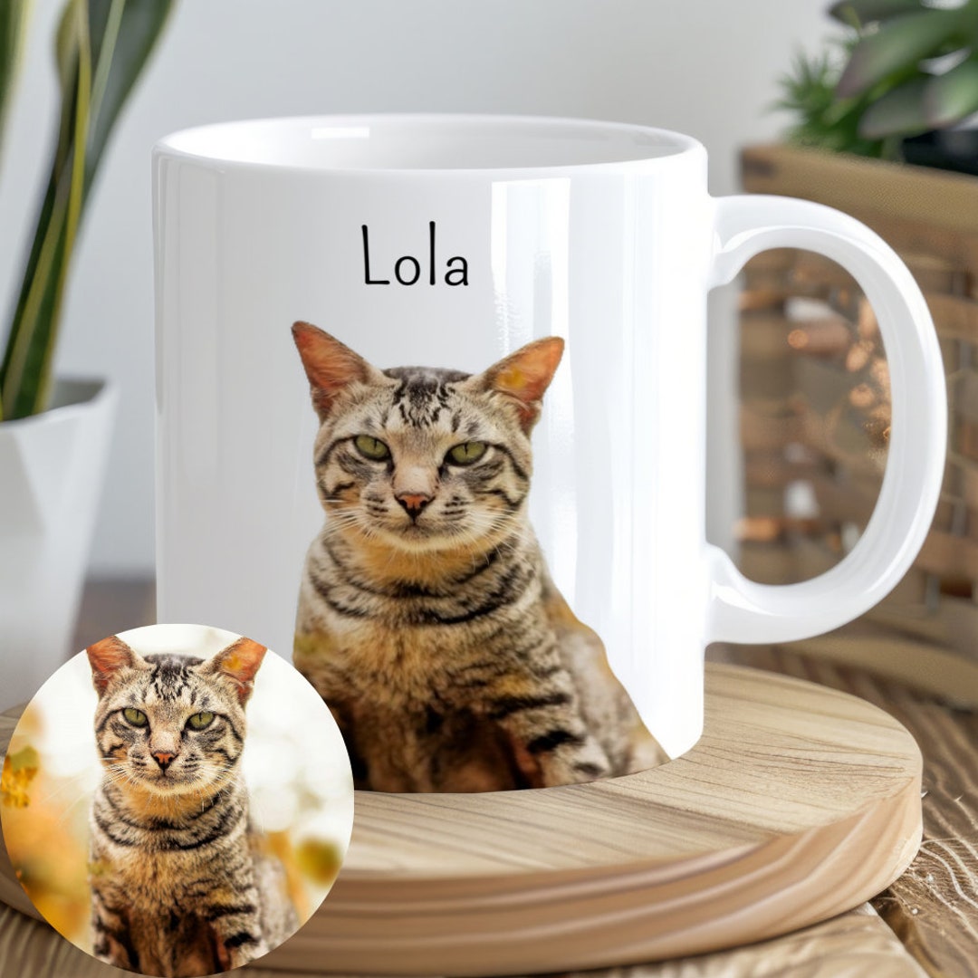 Custom Pet Mug Using Pet Photo Name, Custom Portrait Animal Mug, Custom ...
