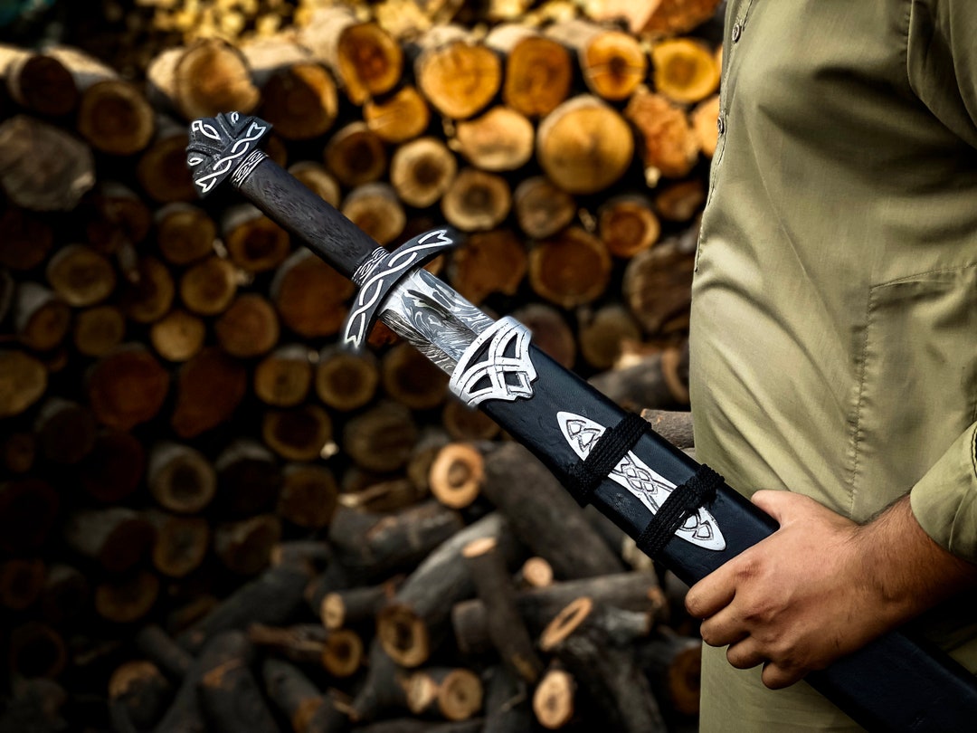 Hand Forged Damascus Steel NORTHMEN Sword, Medieval Viking Sword, Sword ...