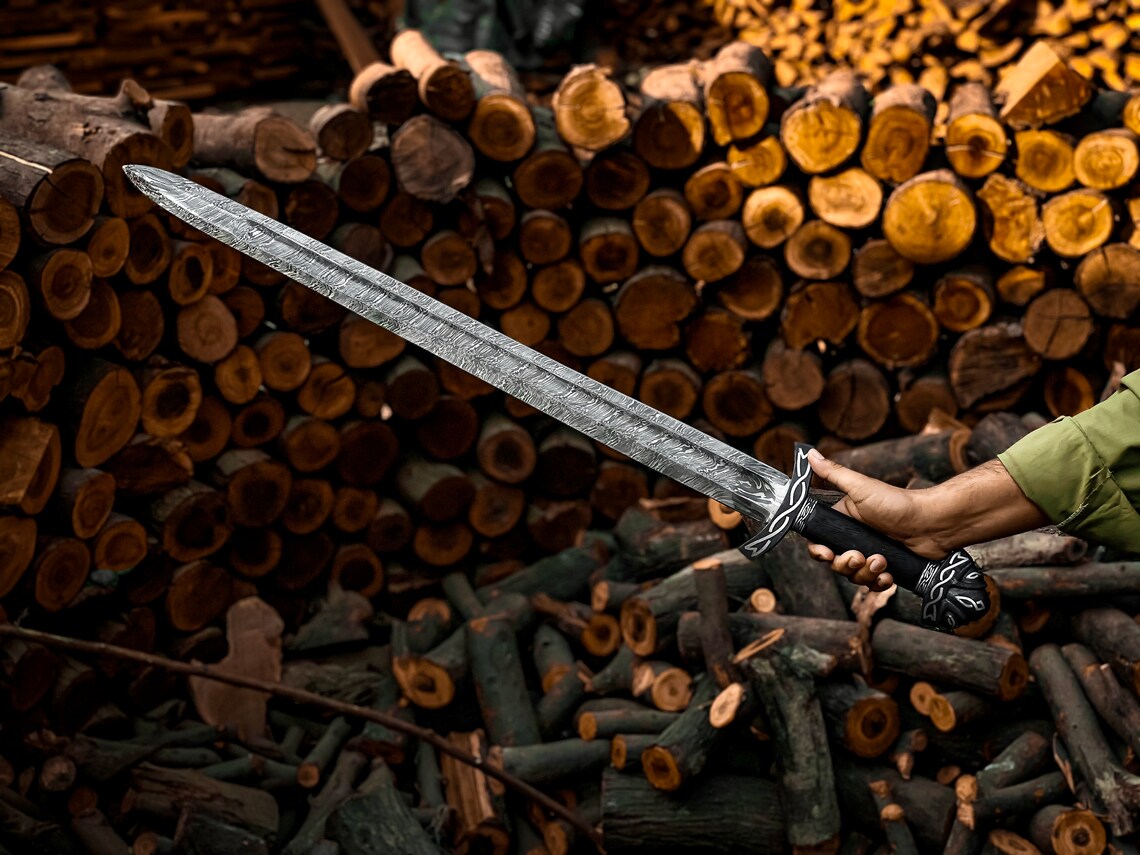 Hand Forged Damascus Steel NORTHMEN Sword, Medieval Viking Sword, Sword ...