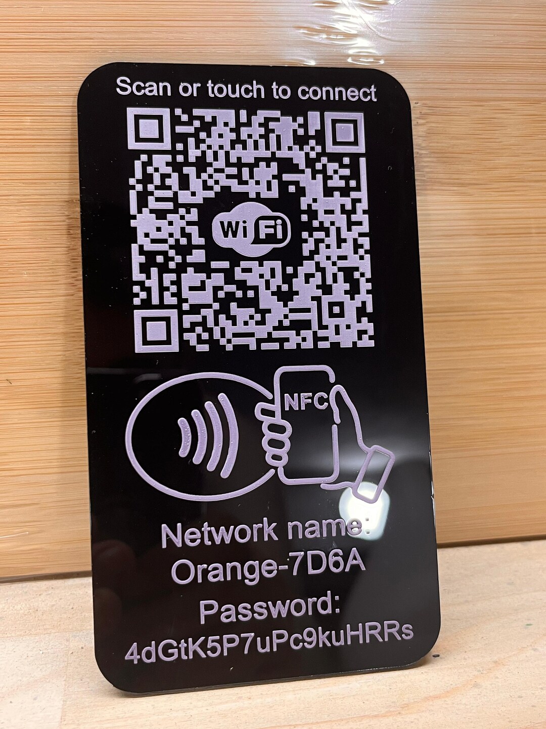 Custom Premium Laser Engraved Plexiglass Wifi NFC and QR Code Sign - Etsy