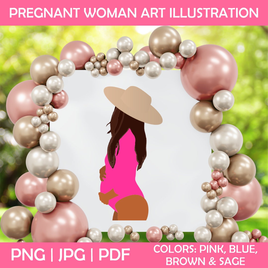 Pregnant Woman Art Illustration, Baby Bump, Pregnancy Clipart, Fashion ...