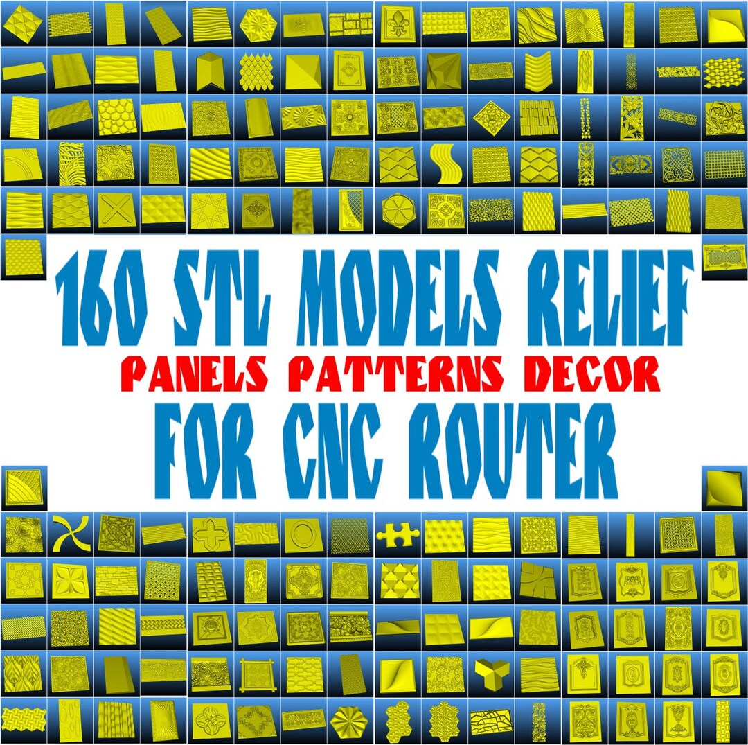 160pcs 3D STL Models Panels, Parametric, Relief, Wave, CNC Router ...