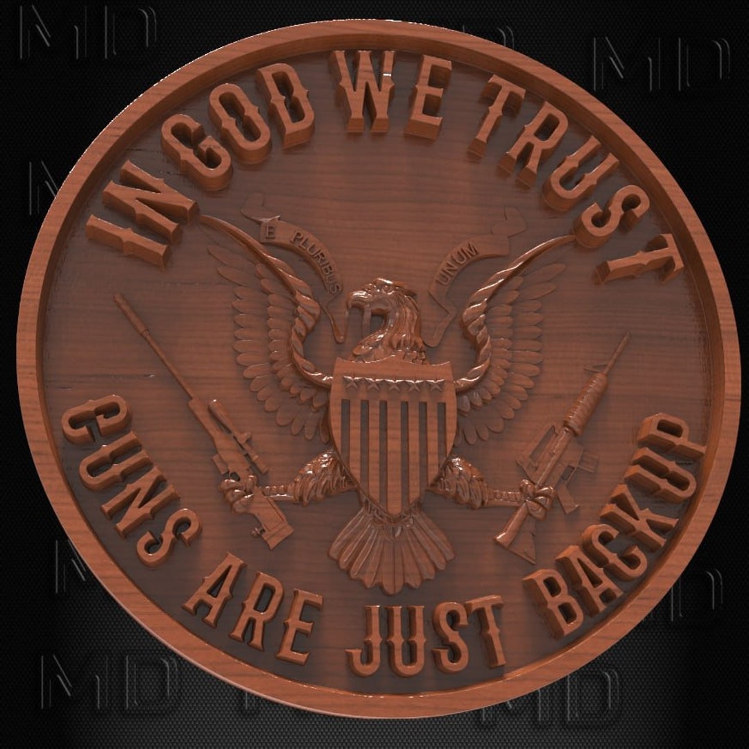 3D STL Model, Relief U.S. Army, Military, in God We Trust, Sign CNC ...