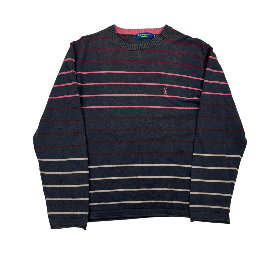 YSL Yves Saint Laurent Crop Sweater Women XS Sweatshirt Pullover Hoodie ...