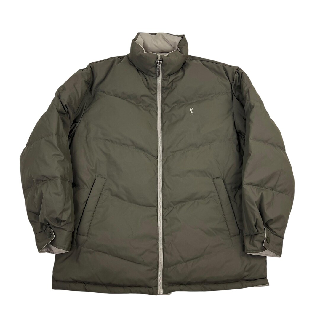 YSL Yves Saint Laurent Reverse Puffer Jacket L Outerwear Padded Down ...