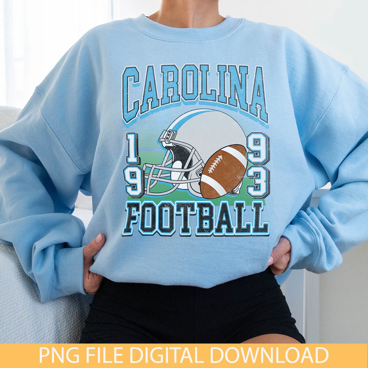 Vintage Carolina Football Png, Football Png, Carolina Png, Football ...