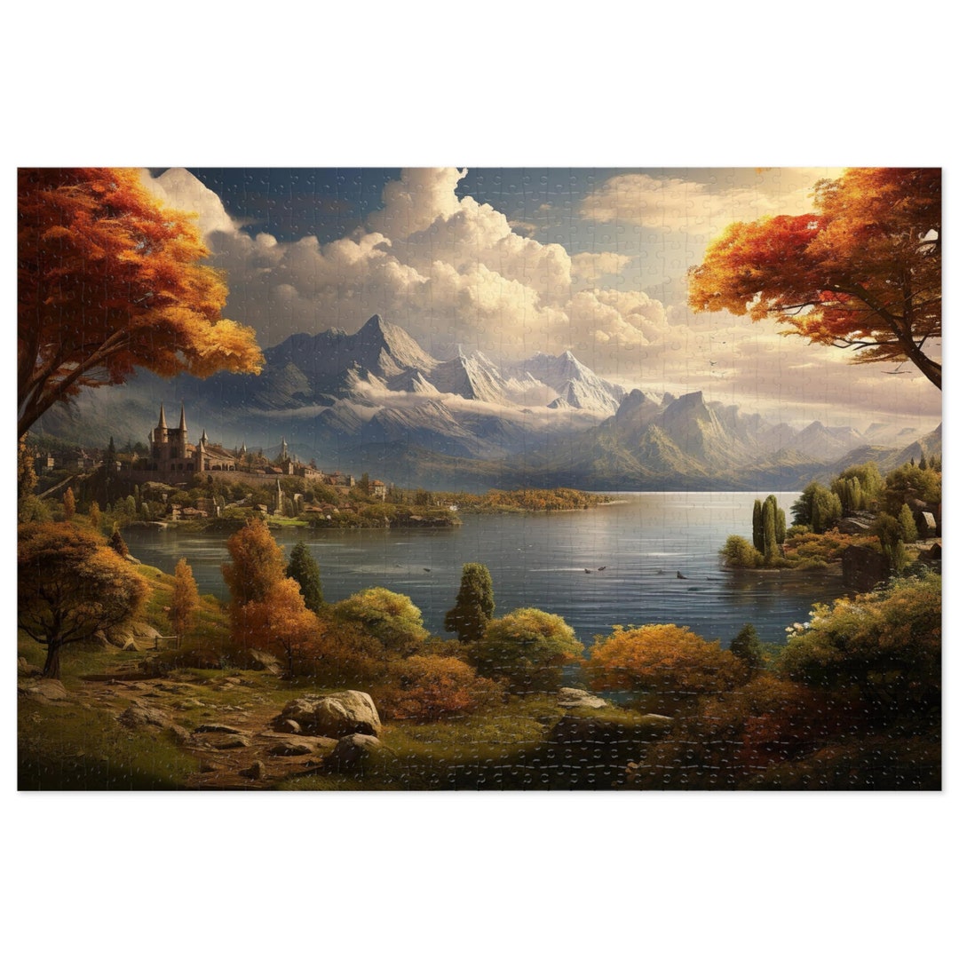 Ripple Peaks: Mountain Waterscape Puzzle 96, 252, 500, 1000-piece - Etsy
