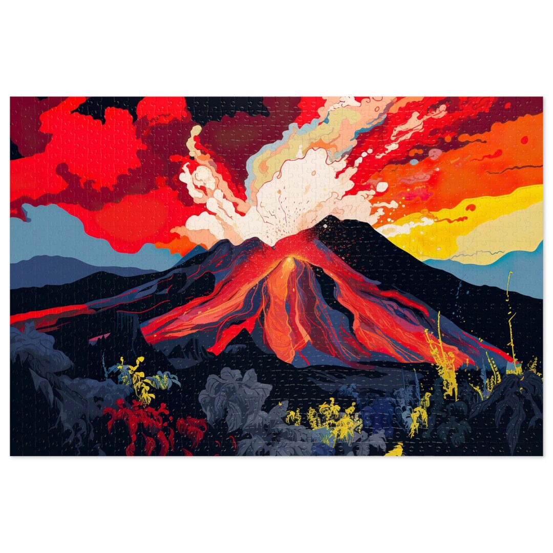 Volcano Eruption Puzzle 96, 252, 500, 1000-piece - Etsy