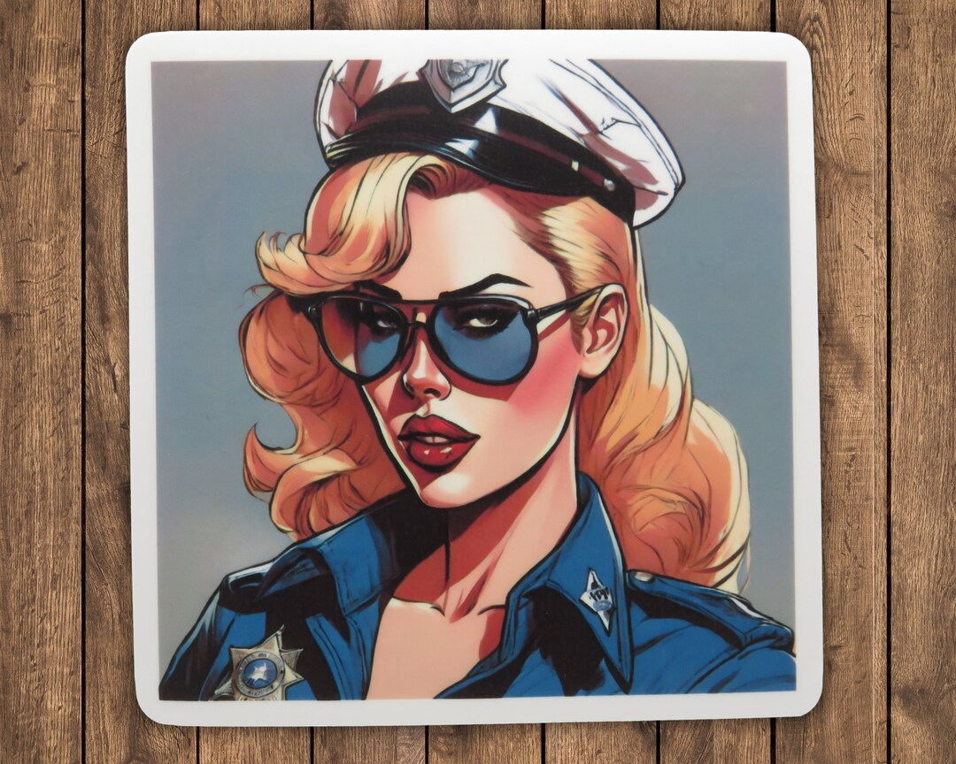 Police Pin up Girl Vinyl Sticker Decal Matt Laminated - Etsy