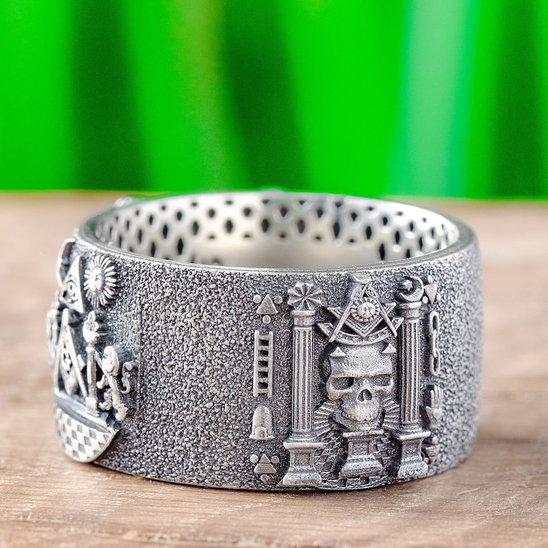 Mens Masonic Ring - Etsy