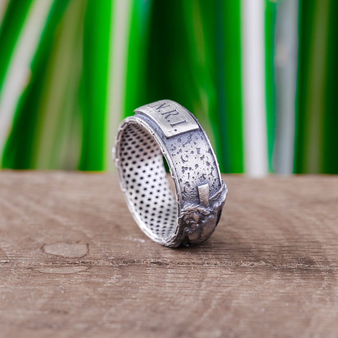 Jesus Crucifixion Ring Holy Virgin Mary Ring Silver Cross Inri Ring ...