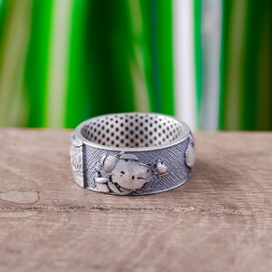 Namakubi Geisha Ring Unique Japanese Art Ring Handmade Sterling Silver ...