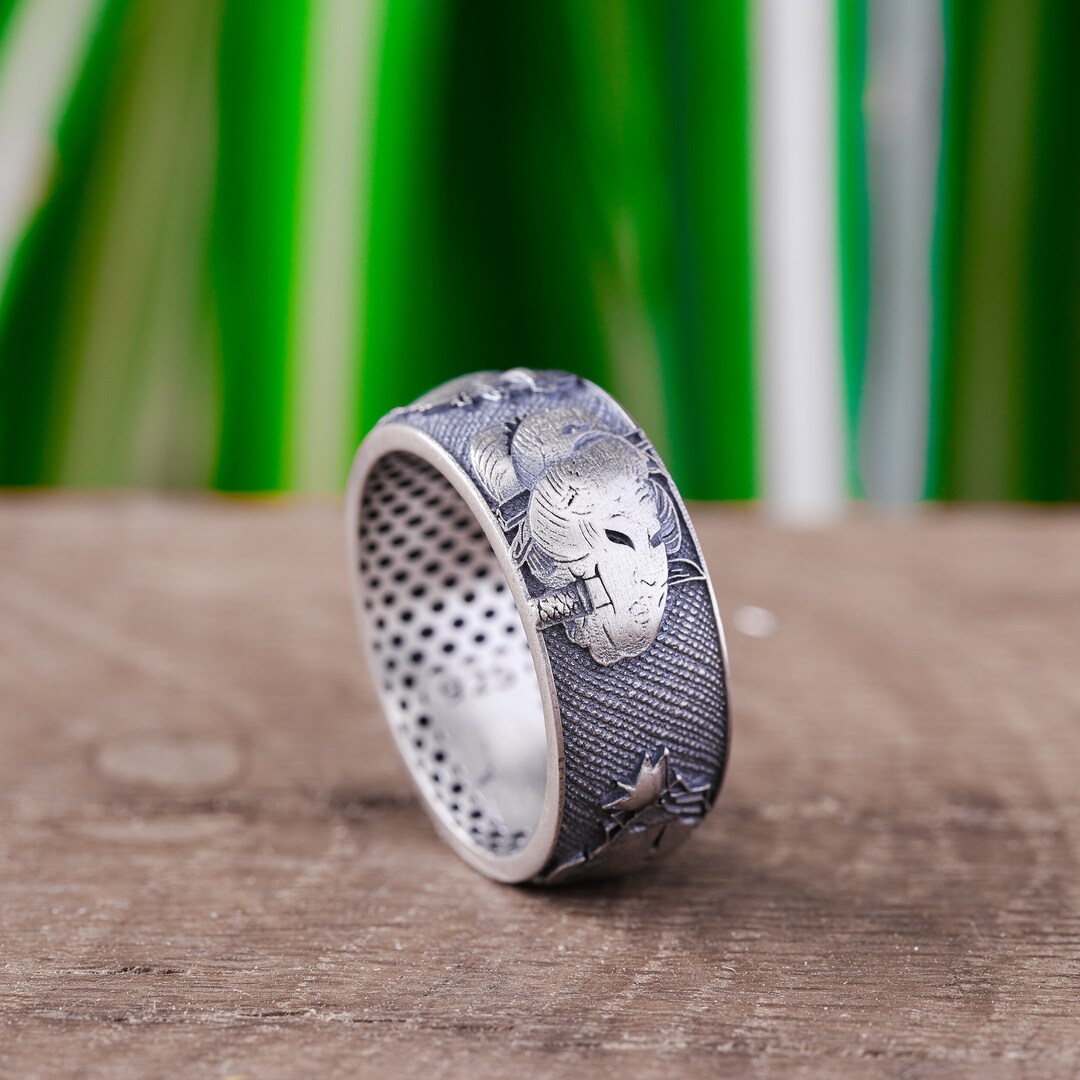 Namakubi Geisha Ring Unique Japanese Art Ring Handmade Sterling Silver ...
