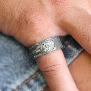 Mens Jesus Angels Ring Crucifix Cross Rings for Man Christian Catholic ...