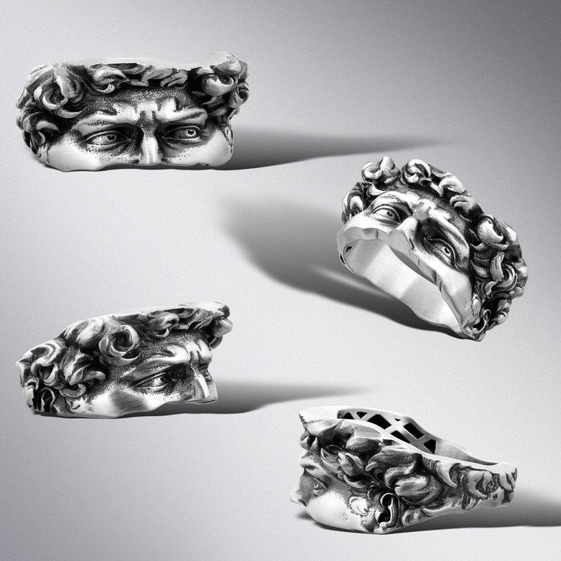Sterling Silver Michelangelo David Ring, Renaissance Sculpture Jewelry ...