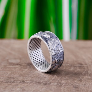 Namakubi Geisha Ring Unique Japanese Art Ring Handmade Sterling Silver ...