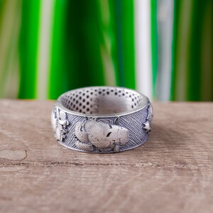 Namakubi Geisha Ring Unique Japanese Art Ring Handmade Sterling Silver ...