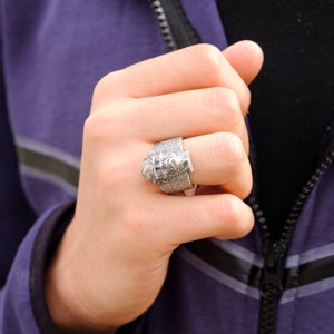 Gothic Zombie Rings for Men Horror Skull Ring Sterling Silver Biker ...