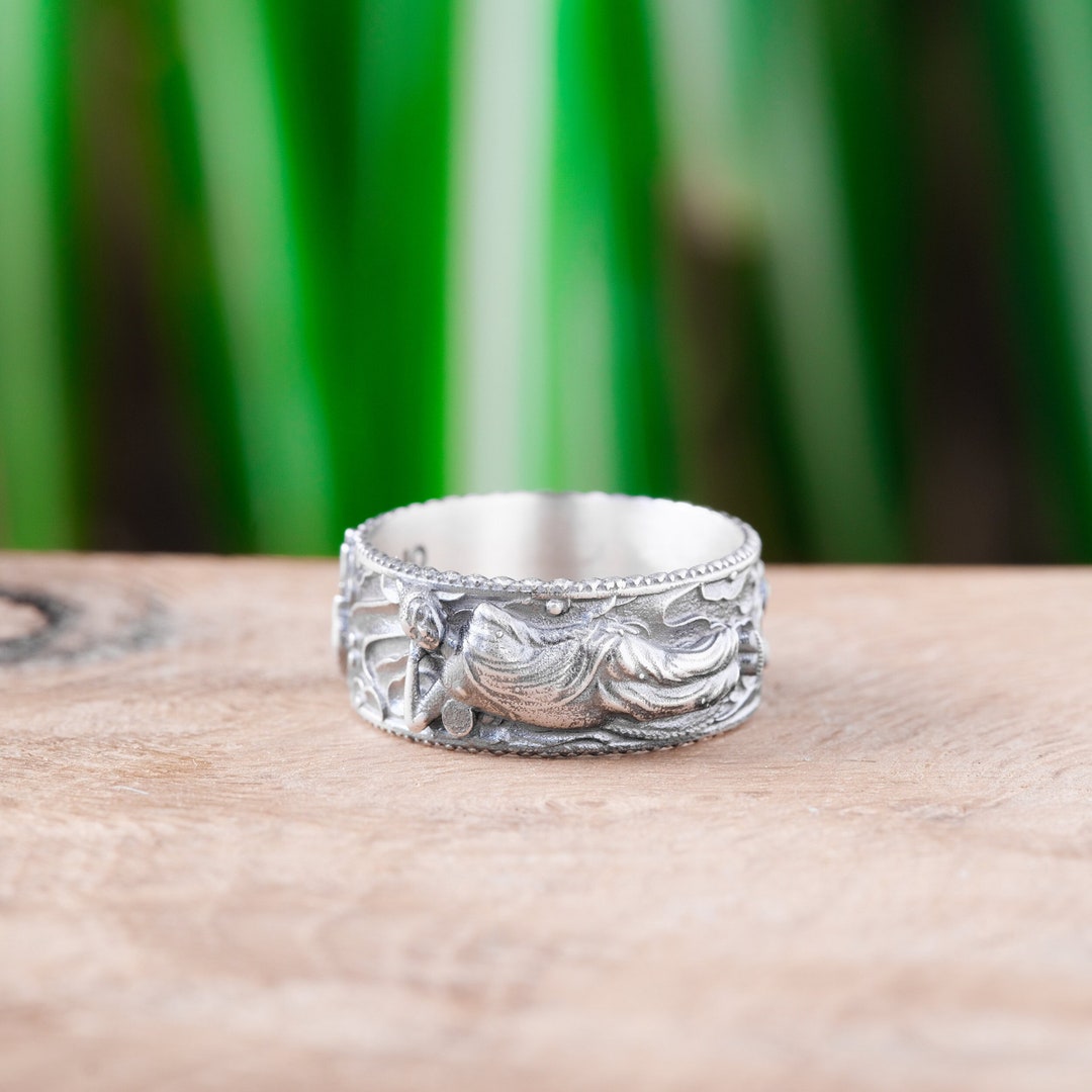 Reclining Buddha Ring Silver Buddhist Meditation Ring Sterling ...