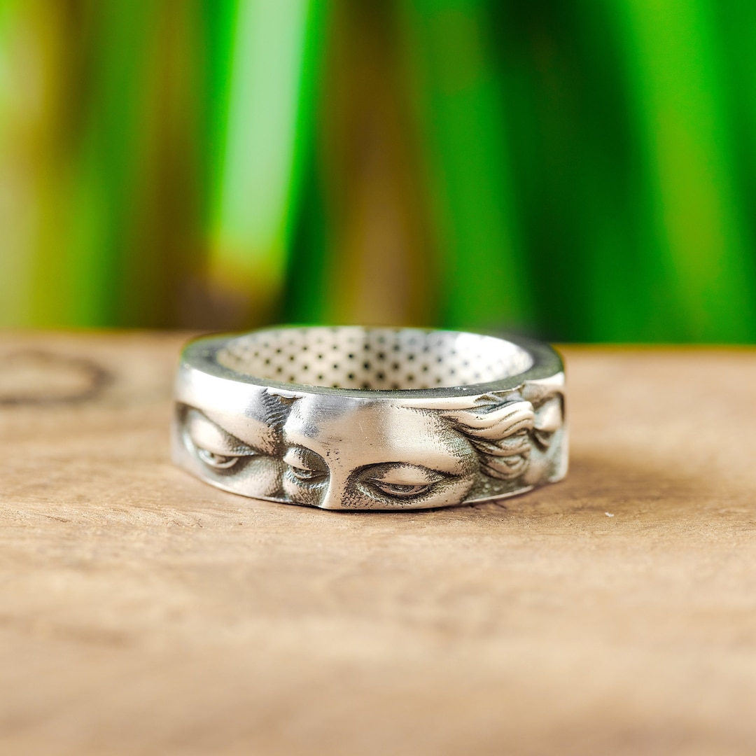 Silver Aphrodite Ring, Greek Goddess Face Ring, Venus Renaissance ...