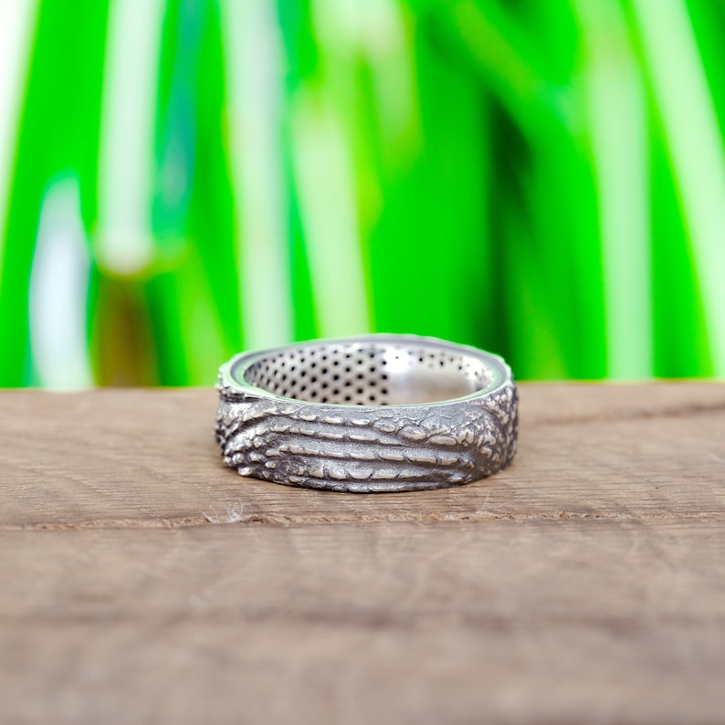 Sterling Silver Snake & Crocodile Skin Ring, Unisex Scale Band - Etsy UK